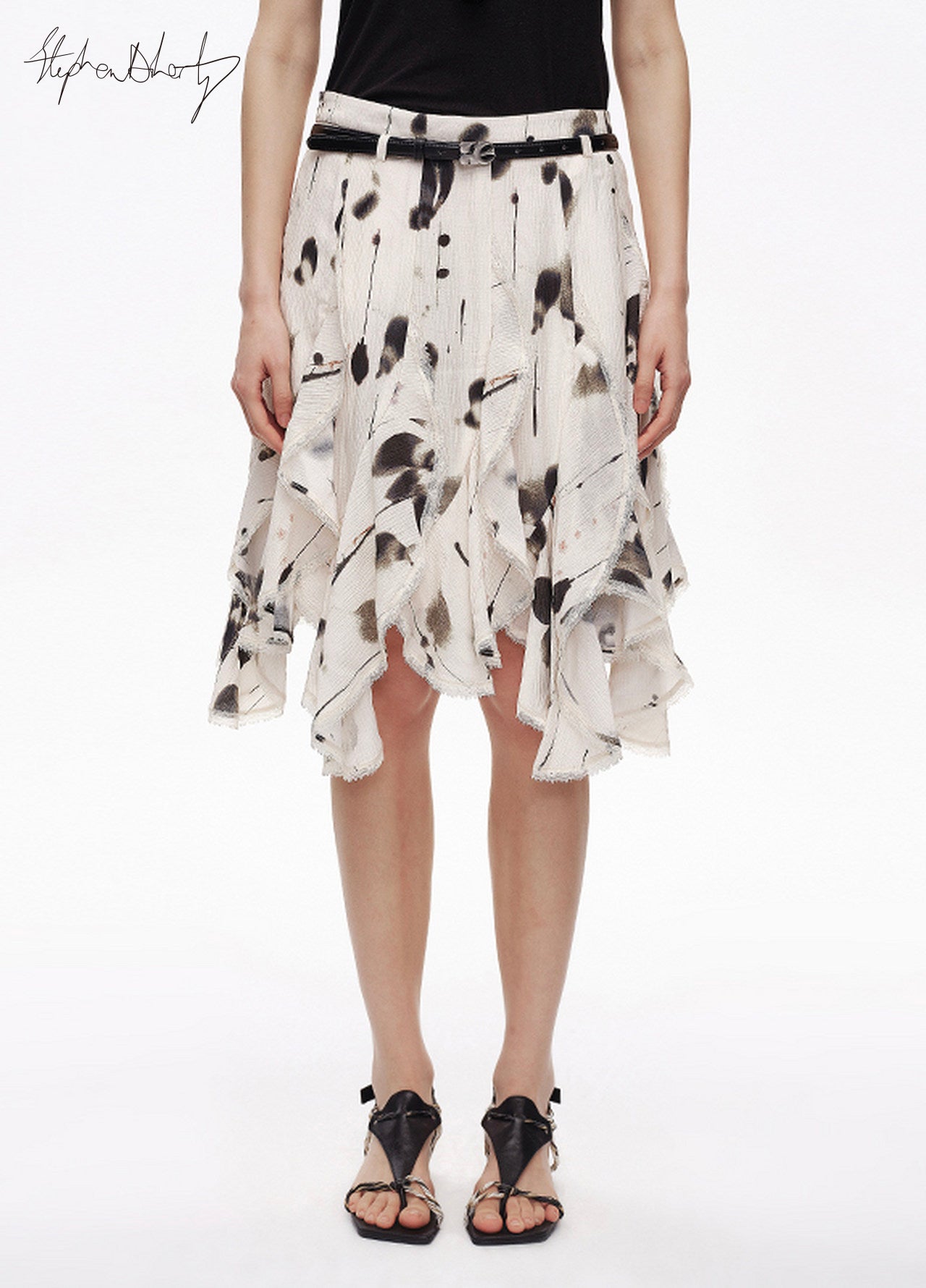 Artist Silver Lotus Structured Skirt – AVVENN